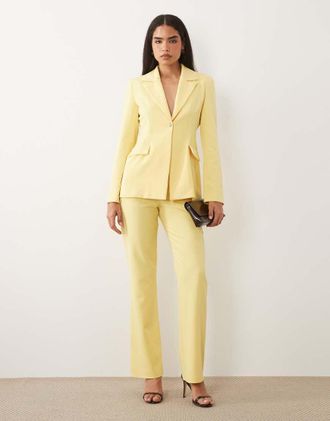 Asos Pantalon de costume densemble ajust&eacute; - Jaune citron