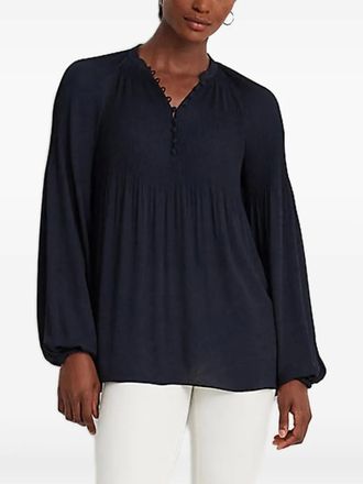 Lauren Ralph Lauren Georgette-Bluse mit Falten - Blau