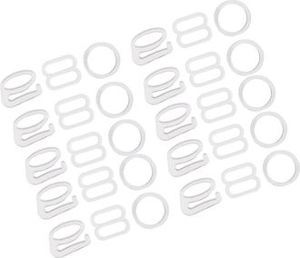 HOMYL 10 Sets Plastik Ringe + Schieber BH N&auml;hzubeh&ouml;r Unterw&auml;sche Zubeh&ouml;r Set - Wei&szlig;, 1 cm