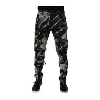 Dolce & Gabbana Black Tie Dye Skinny Denim Jeans - - Jeans - Herren - Schwarzk - L