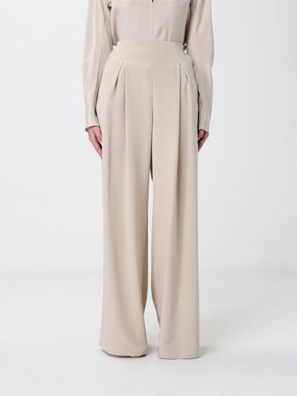 Max Mara Pantalon large taille haute en satin de soie stretch