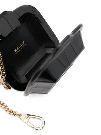 Bally Quilted Calf Leather Card Case - Black