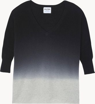 Kujten Pull cachemire col V oversize dip dye - Pull Minie Dye