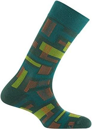 Kindy Mi-chaussettes jersey en coton blocs de couleurs - couleur - Vert - Pointure - 43-46