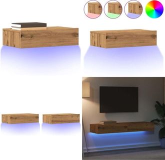 vidaXL Vidaxl - Meubles tv avec éclairages led 2 pcs chêne artisanal