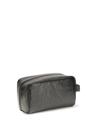 Balenciaga Mens Beauty Case Le City Lambskin Black (ovis Aries) Wash Bags