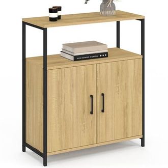 IDMarket Buffet dappoint 1 Niche et 2 Portes 70 cm Detroit Design Industriel