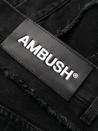 AMBUSH Frayed-Trim Loose Jeans - Black