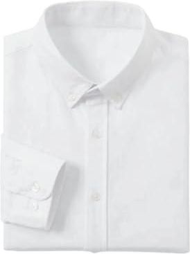 Generic Chemise &agrave; manches longues en coton Oxford pour homme, coupe ajust&eacute;e, d&eacute;contract&eacute;e, respirante, boutonn&eacute;e, blanc, XXL