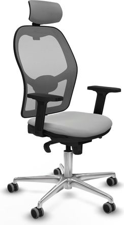 Piqueras y Crespo B&uuml;rostuhl, Grau, 2D-Armlehnen, h&ouml;henverstellbare Lendenwirbelst&uuml;tze und Kopfteil, h&ouml;henverstellbar und neigbar, ausgestattet mit 5 Positionen, Grau/He