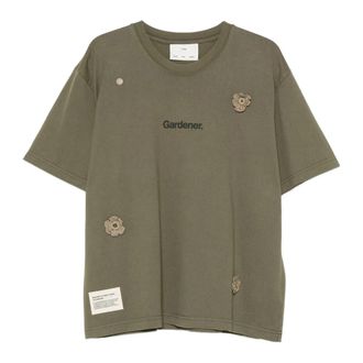 Song for the Mute The Gardener Crochet Flower T-Shirt - - Tops - Herren - Gr&uuml;n - L
