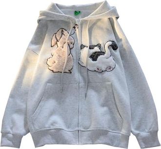 Generic Vestes pour femmes 2026 et sweat &agrave; capuche classique zipp&eacute; &agrave; lavant et &agrave; larri&egrave;re, gris, XL