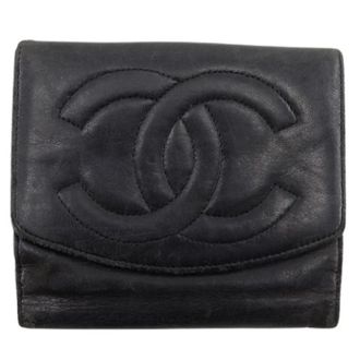 Chanel Portefeuille Coco Mark en cuir dagneau Pre-owned - Femme - Pre-owned - Noir - Taille: ONE Size