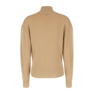 Burberry Turtleneck Woll-Top - - Knitwear - Damen - Beige - M