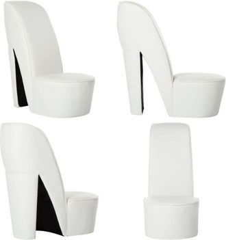 vidaXL Vidaxl - Chaise en forme de chaussure à talon haut Blanc Similicuir - Chaises Originales - Chaise Originale - Chaise Design - Chaise Tendance
