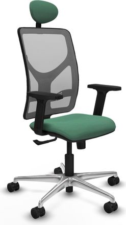 Piqueras y Crespo Stuhl f&uuml;r Telearbeit, mit 2D-Armlehnen, h&ouml;henverstellbarer Lendenwirbelst&uuml;tze und festem Kopfteil, ausgestattet mit 3 Positionen und Schneidschaum, Gr