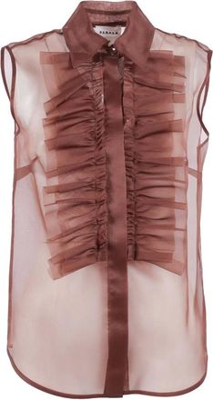 P.A.R.O.S.H. P.a.r.o.s.h., Femme, Blouses et Chemises, Brun, Taille: 38 FR Camicia Shake