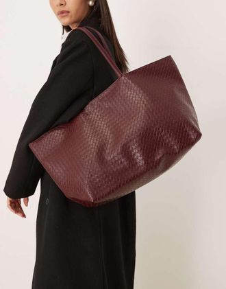 Becks&ouml;ndergaard Rallo Lottie - Cabas effet tress&eacute; - Bordeaux-Rouge