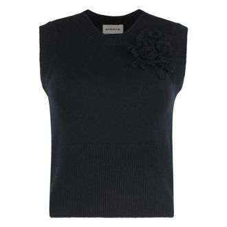 P.A.R.O.S.H. Gerippte Gestrickte Wolle Kaschmir Weste - - Knitwear - Damen - Schwarzk - XS