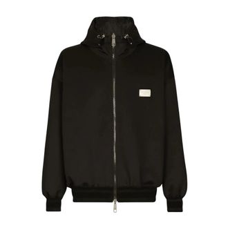 Dolce & Gabbana Logo-Plaque Padded Hooded Jacket - - Jackets - Herren - Schwarzk - S