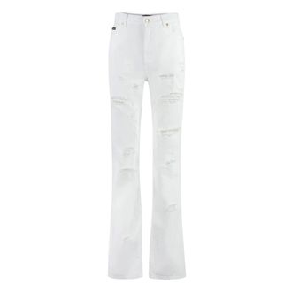 Dolce & Gabbana Femme, Jeans, Blanc, Taille: 38 FR Jeans Flare D&eacute;lav&eacute;s