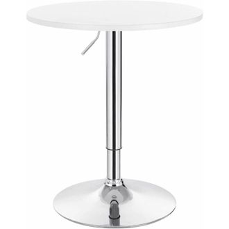 Woltu Bartisch h&ouml;henverstellbarer Tisch 68-88 cm, multifunktionaler Partytisch aus mdf Metall, Wei&szlig; - Woltu
