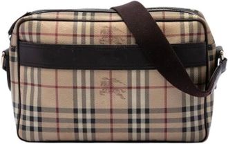 Burberry Sac bandouli&egrave;re Haymarket Check Pre-owned - Femme - Pre-owned - Beige - Taille: ONE Size