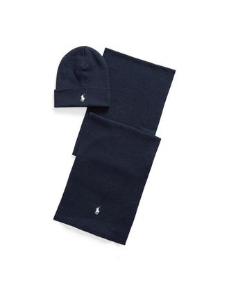 Polo Ralph Lauren Set Schal und M&uuml;tze 710B28980001 Dunkelblau