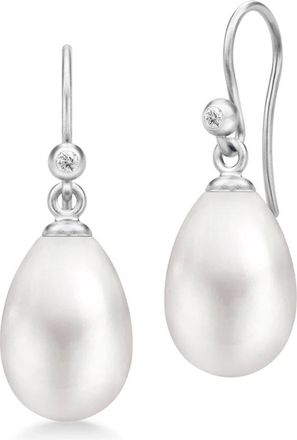 Julie Sandlau Femme, Accessoires, Gris, Taille: ONE Size Boucles doreilles Perle Blanche avec Zircon