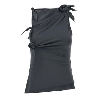 Coperni Asymmetric Flower Top - - Tops - Damen - Grau - XS