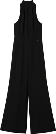 Twin-Set Neckholder-Jumpsuit aus Cady - Schwarz