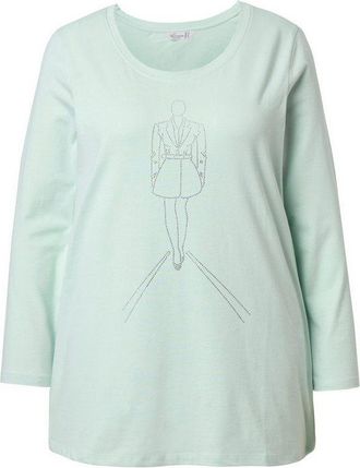 Miamoda T-Shirt T-Shirt A-Linie Model-Motiv aus Glitzersteinchen