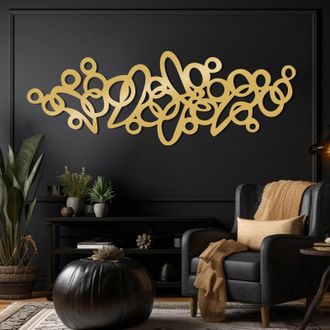 Generic Schwarze Metallblasen-Wandkunst, gro&szlig;e runde Metall-Wandkunst f&uuml;r luxuri&ouml;ses Wohnzimmer, Moderne Blasen-Kunstwerk-Dekoration, Moderne Kunstskulptur f&uuml;