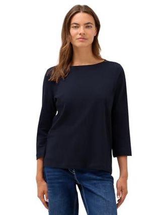 Cecil 3227522 T-Shirt c&ocirc;tel&eacute; Basique, Urban Dark Blue, L Femmes