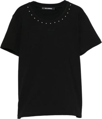 Karl Lagerfeld stud-embellished crew-neck T-shirt - Schwarz
