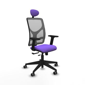 Piqueras y Crespo B&uuml;rostuhl, weiche Rollen, 2D-Armlehnen, h&ouml;henverstellbare Lendenwirbelst&uuml;tze und festes Kopfteil, ausgestattet mit Syncro/Traslack und Schneideschaum,