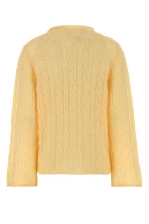 Guest In Residence Mock Cable Sweater - Yellow