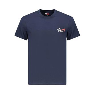 Tommy Hilfiger Cotton Rundhals-T-Shirt - - Tops - Herren - Blau - M