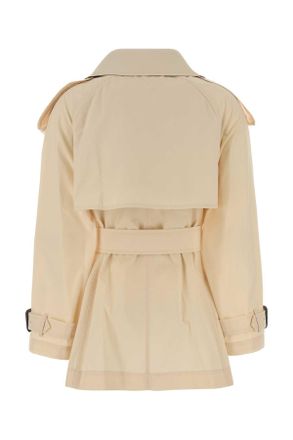 Burberry Womens Ivory Cotton Fitzrovia Trench Coat Ceramicwhite