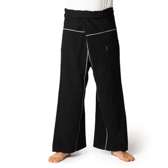 Panasiam Fisherman Pants Stripe-Design, Black, XL
