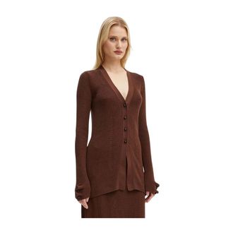 &Aacute;eron Cardigan en V - Femme - Pulls - Brun - Taille: 38 FR