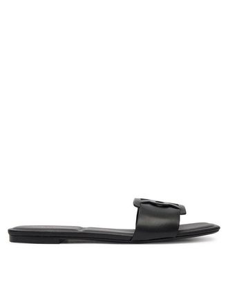 Calvin Klein Pantoletten Square Flat Sandal Emblem HW0HW03128 Schwarz