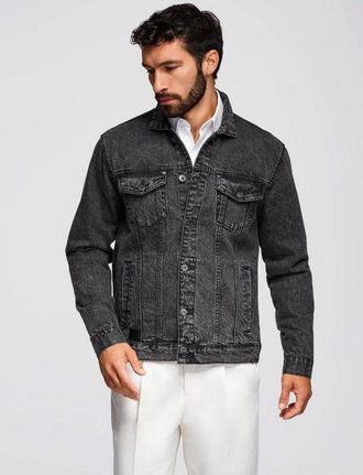 Ombre Jeansjacke Herren-Jeansjacke mit Waschung