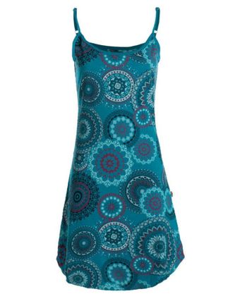 vishes Minikleid Damen Sommer-Kleider Jersey-Kleid Mini-Kleid Spagettitr&auml;ger-Kleid Goa, Guru, Hippie Style