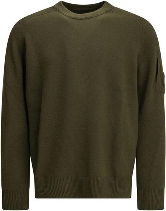 C.P. Company C.p. Company - Pull &agrave; col rond Lens - Homme - Pulls - Vert - Taille: M