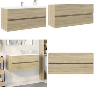 vidaXL Waschbeckenschrank Sonoma-Eiche 100x38,5x45 cm Holzwerkstoff - Vidaxl