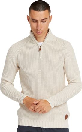 Solid SDXenox Herren Strickpullover Troyer Grobstrick Pullover mit Stehkragen 100% Baumwolle Regular fit, Größe:3XL, Farbe:Oatmeal Melange (1304011)