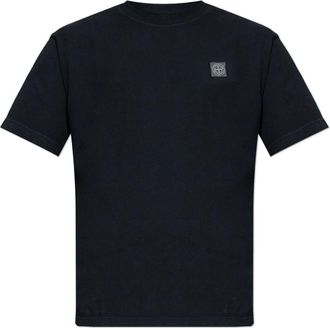 Stone Island Homme, Tops, Bleu, Taille: M T-shirt avec &eacute;cusson logo