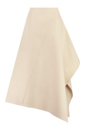 Bottega Veneta Womens Cotton Midi Skirt Beige