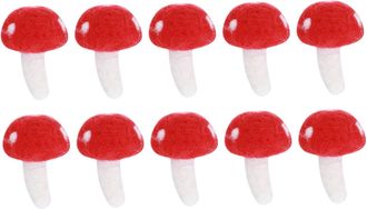 Artibetter 10 Stück Teiliges Kleine Rote Wollfilz Pilz Dekoration DIY Bastelzubehör Handgefertigte Pilz Ornamente für Kreative Wohnaccessoires und Personalisiert